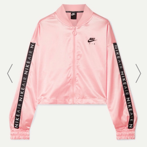 Nike | Jackets & Coats | Nike Sportswear Air Pink Track Satin Jacket ...